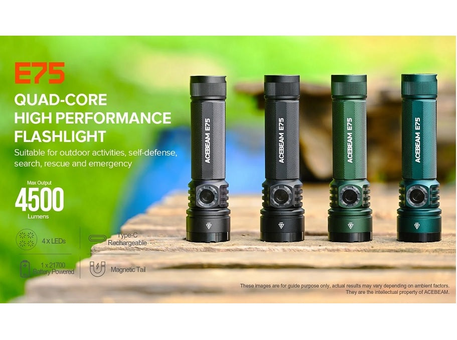 Acebeam E75 [4,600 Lumens] USB-C Rechargeable Flashlight – Macro ...