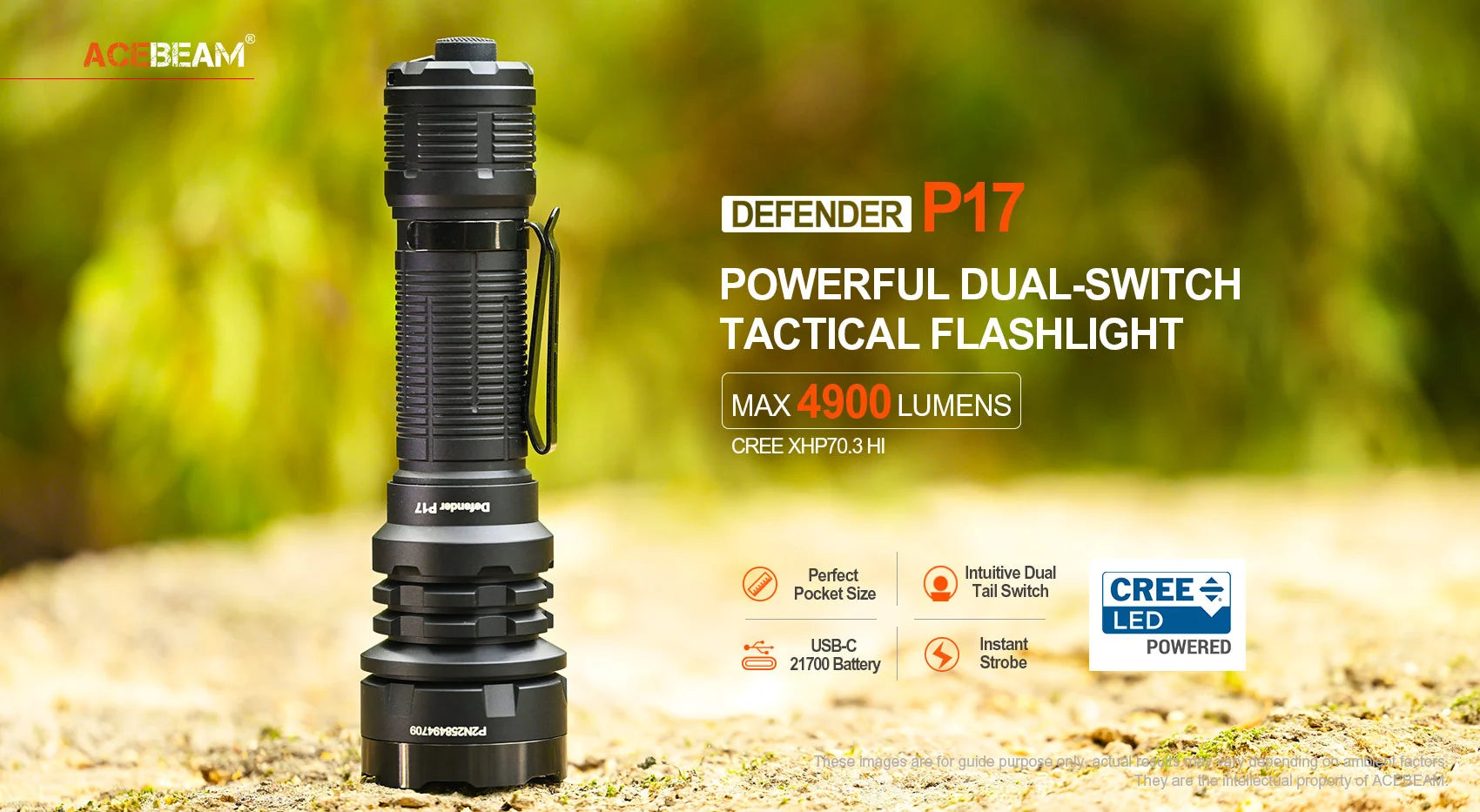 Acebeam P17 [4,900 Lumens] Tactical Flashlight – Macro Electronic Pte. Ltd.