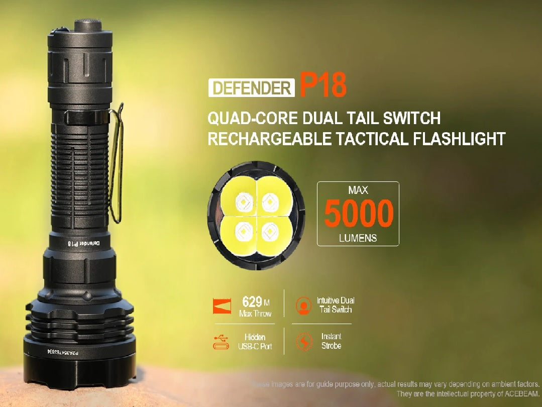 Acebeam P18 [5,000 Lumens] Tactical Flashlight – Macro Electronic Pte. Ltd.